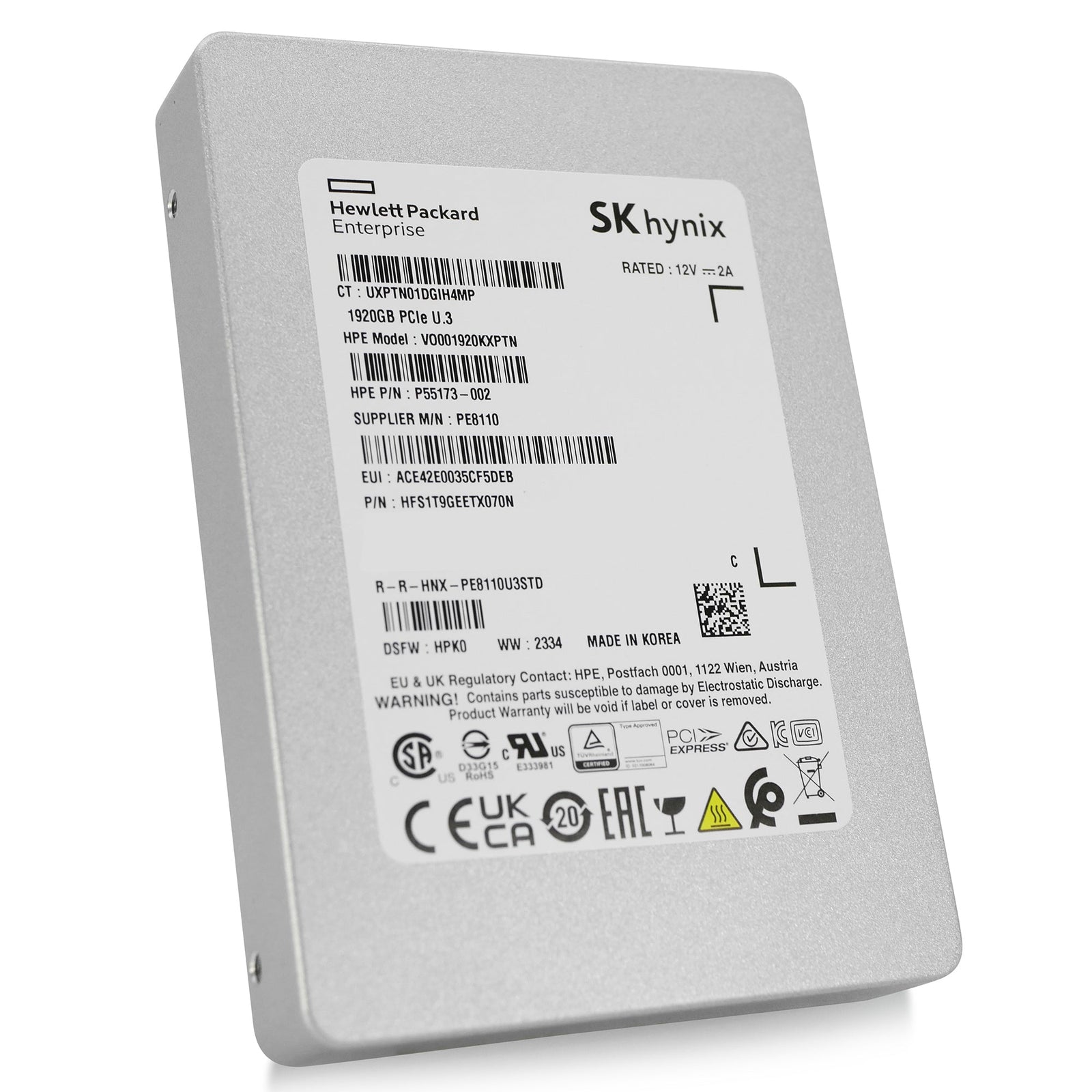 HP/SK hynix PE8110 HFS1T9GEETX070N 1.92TB PCIe Gen 4.0 x4 2.5" SSD ...