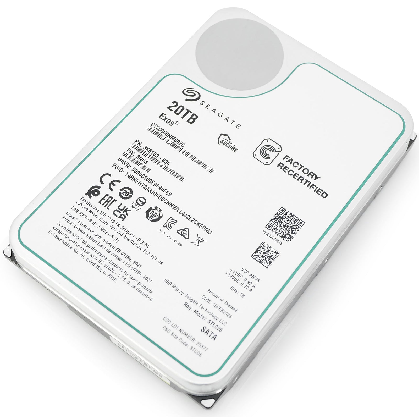 Seagate Exos ST20000NM002C 20TB SATA 3.5" Recertified HDD ...