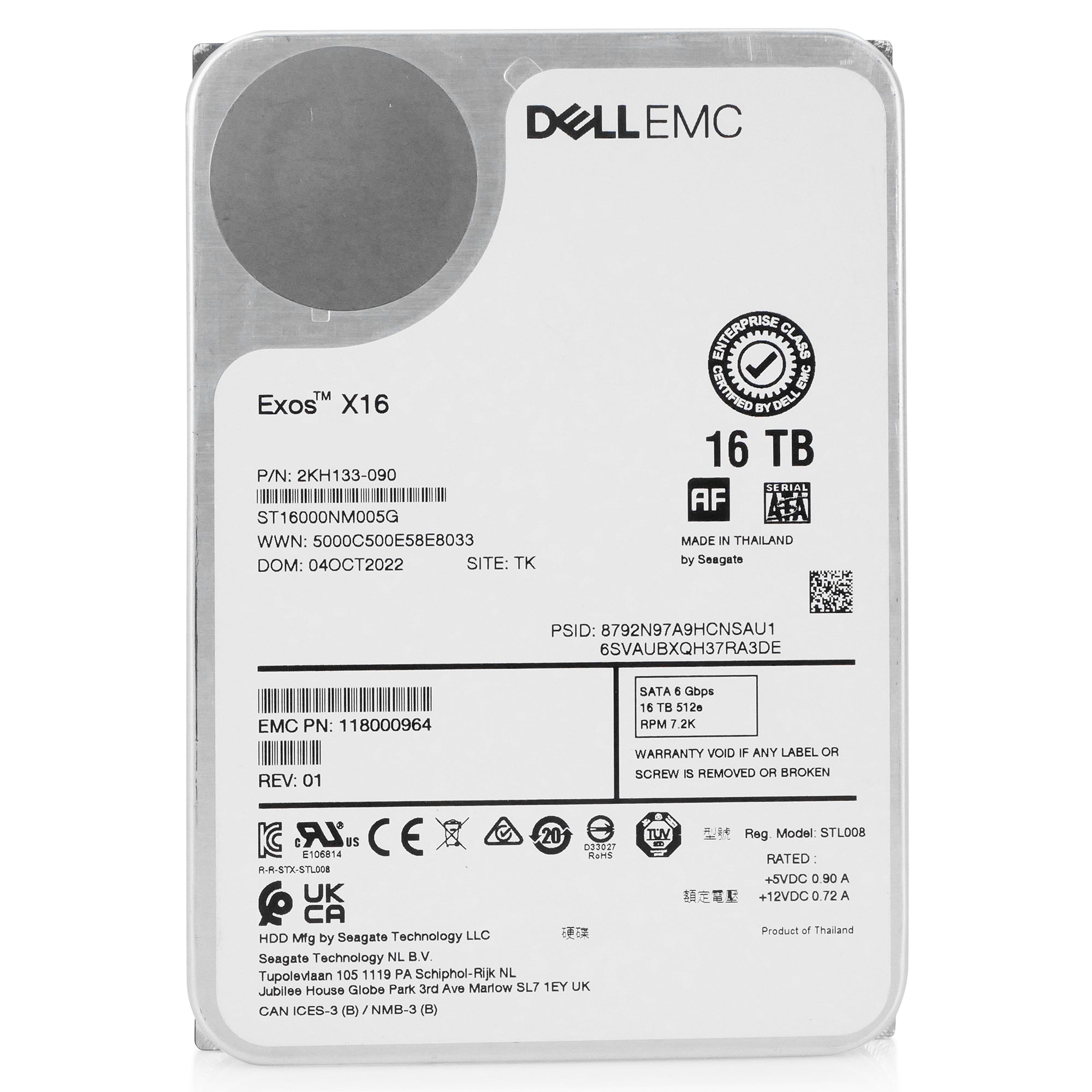 Seagate Exos X16 ST16000NM005G 16TB SATA 3.5" Recertified HDD ...