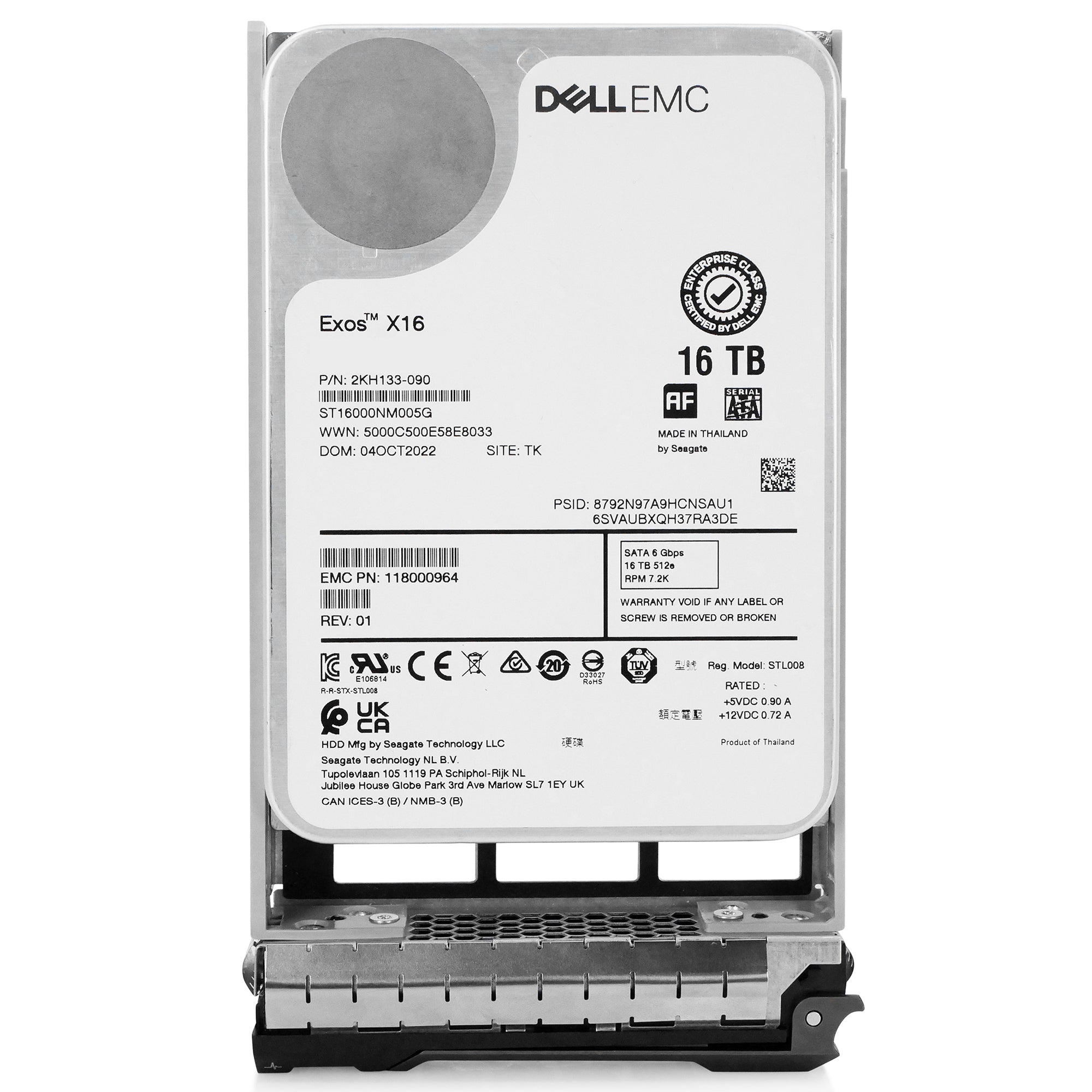Dell Generation 13 ST16000NM005G 16TB SATA 3.5" Refurbished Poweredge ...