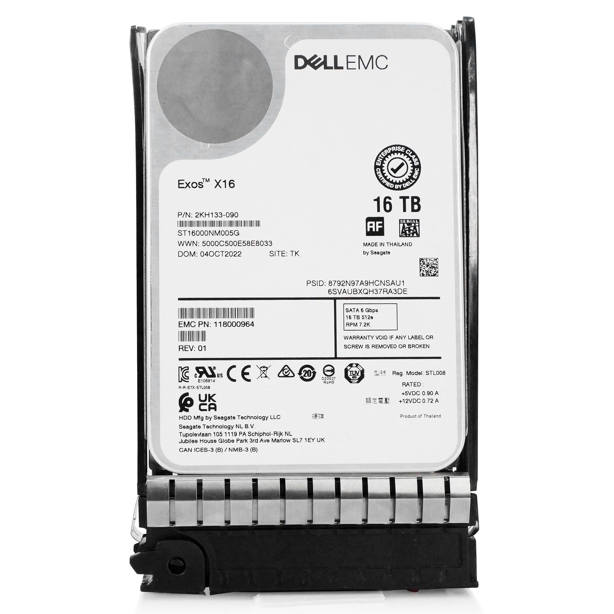 Seagate/Dell Generation 14 ST16000NM005G 16TB SATA 3.5" Refurbished HDD ...