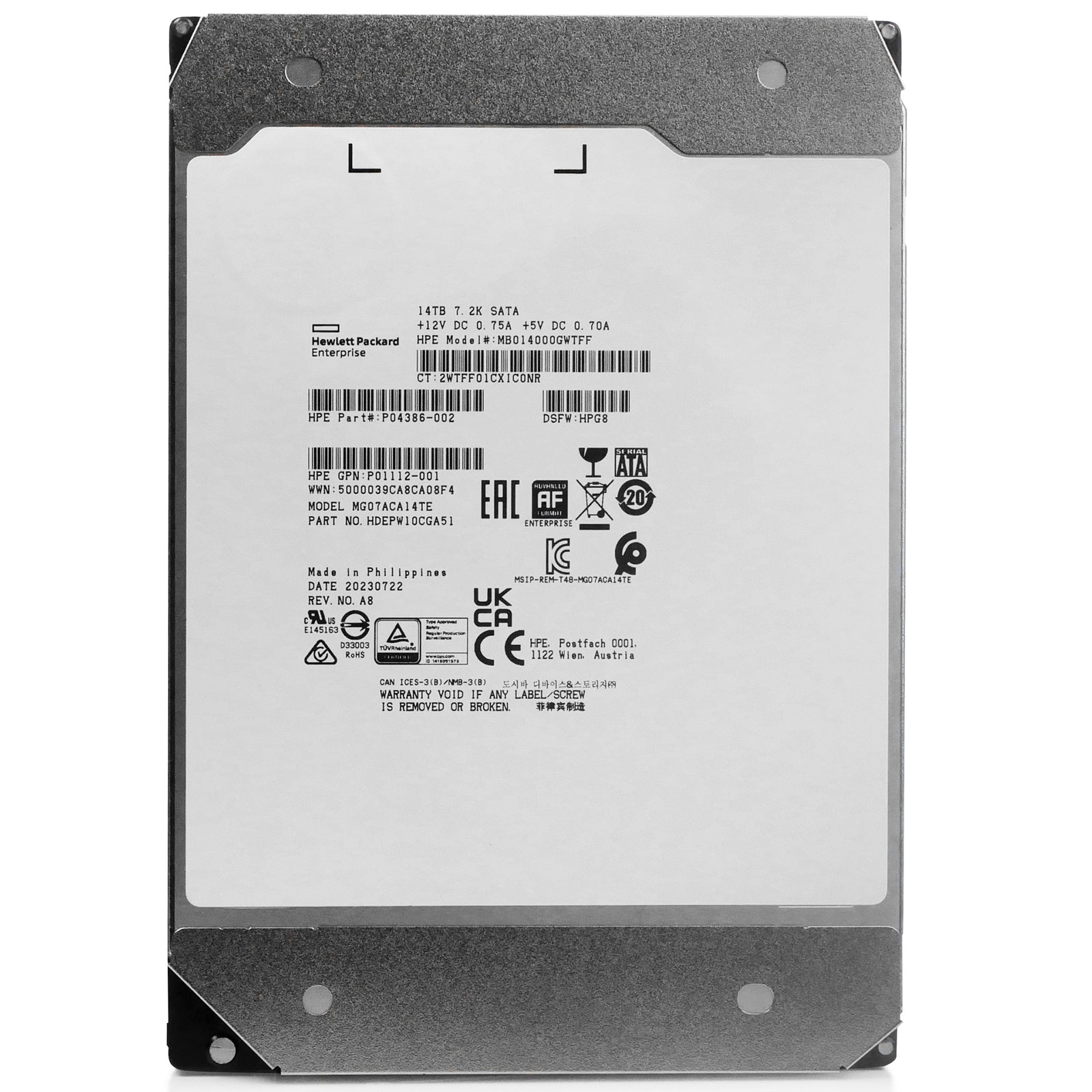 HP/Toshiba MG07 MG07ACA14TE 14TB SATA 3.5" Refurbished HDD ...