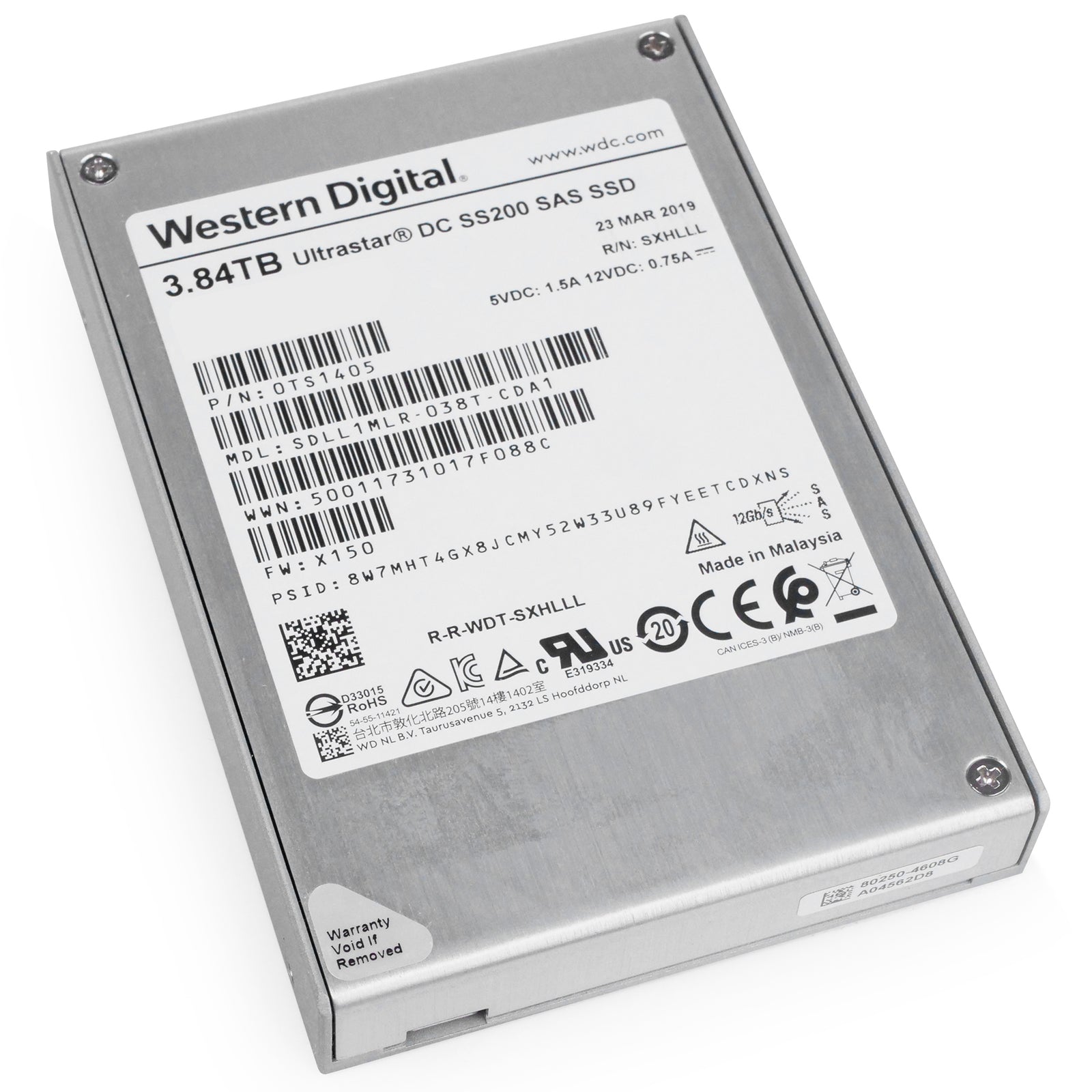Western Digital Ultrastar DC SS200 0TS1405 3.84TB SAS 2.5" Refurbished ...