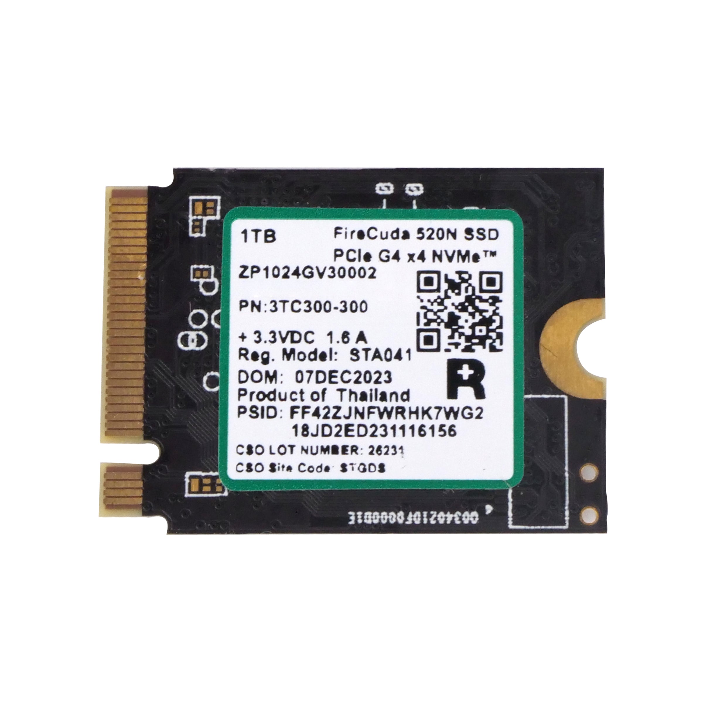 Seagate FireCuda 520N ZP1024GV30002 1TB PCIe Gen 4 ×4 NVMe M.2 2230-S2 ...
