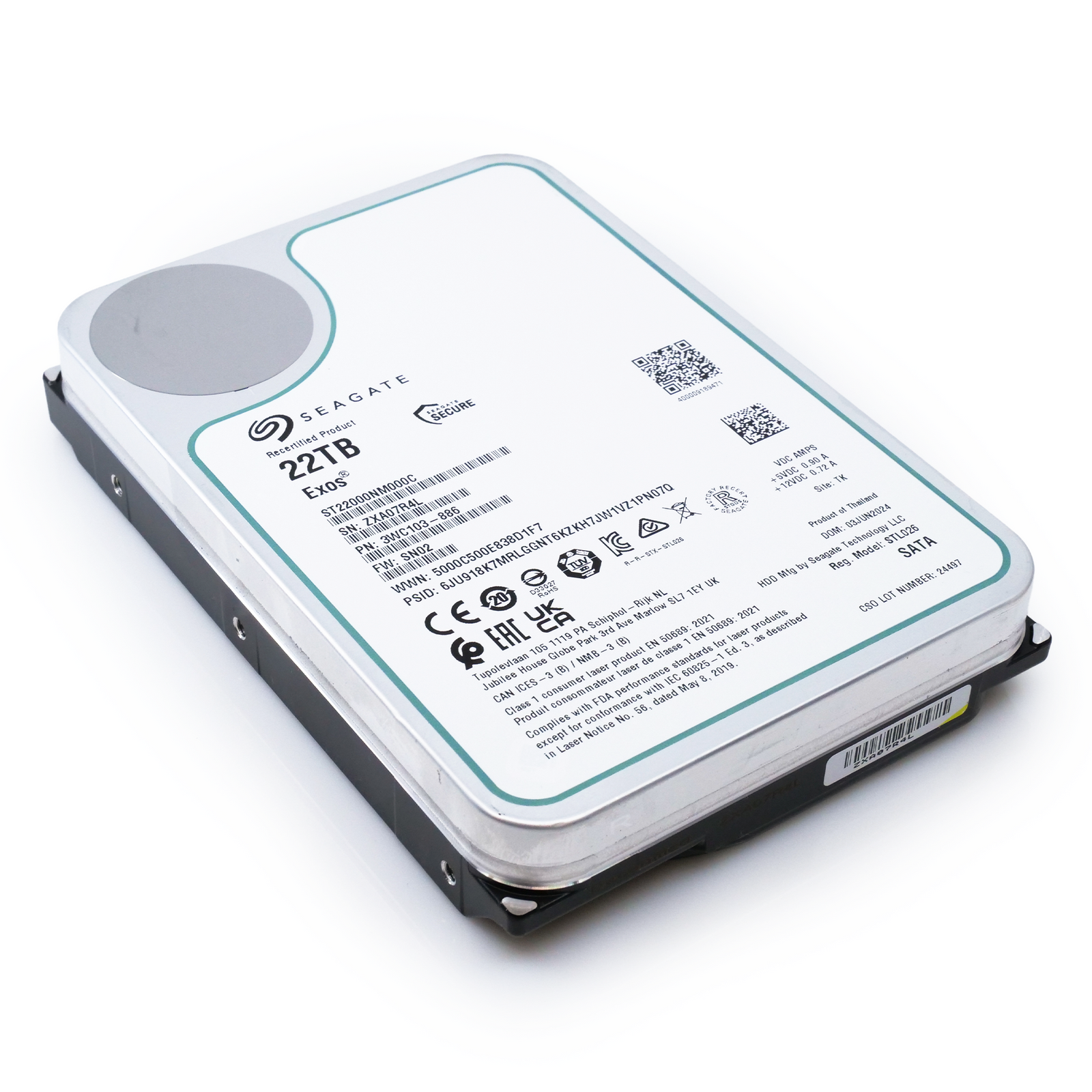Seagate Exos ST22000NM000C 22TB SATA 3.5" Recertified HDD ...