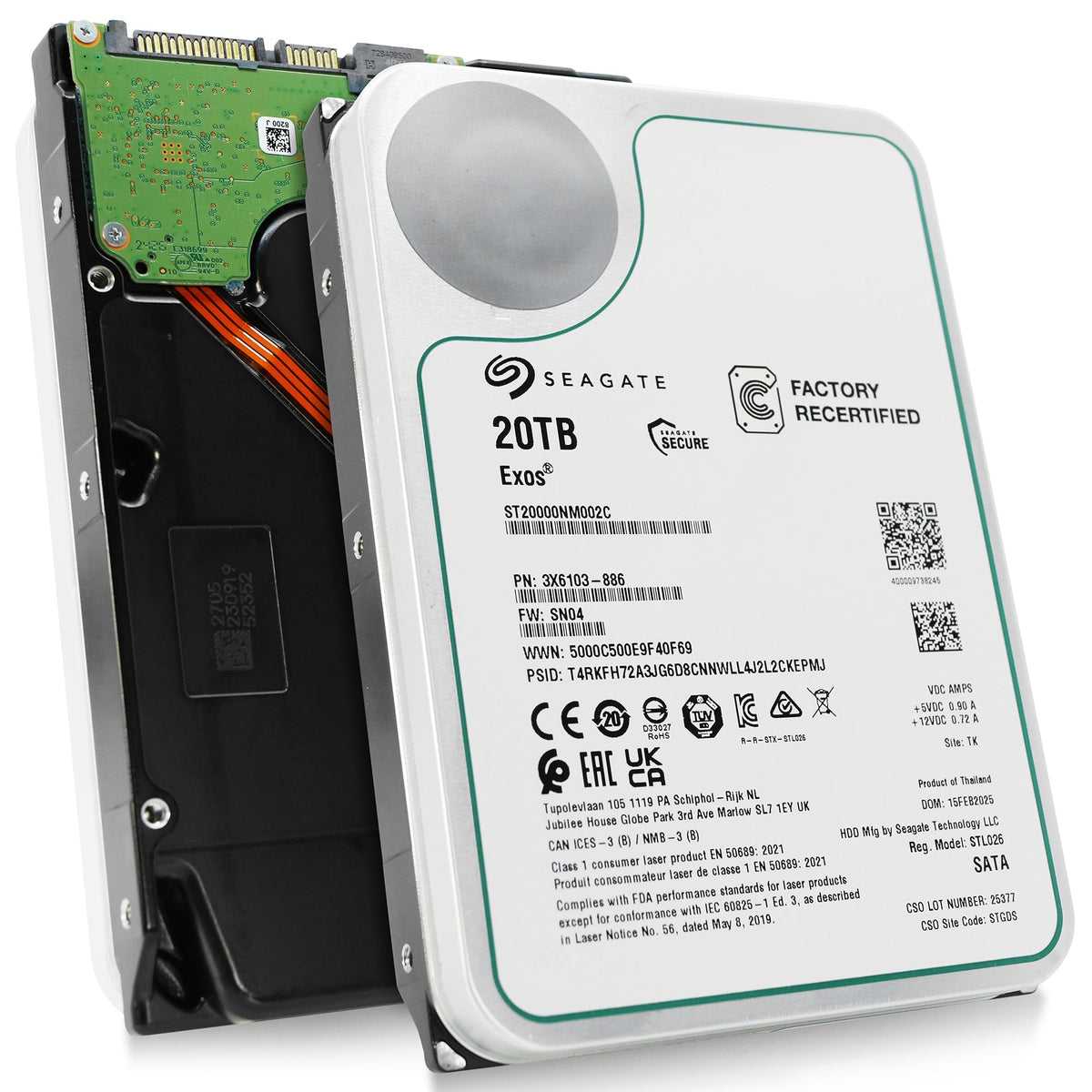 Seagate Exos ST20000NM002C 20TB SATA 3.5" Recertified HDD ...