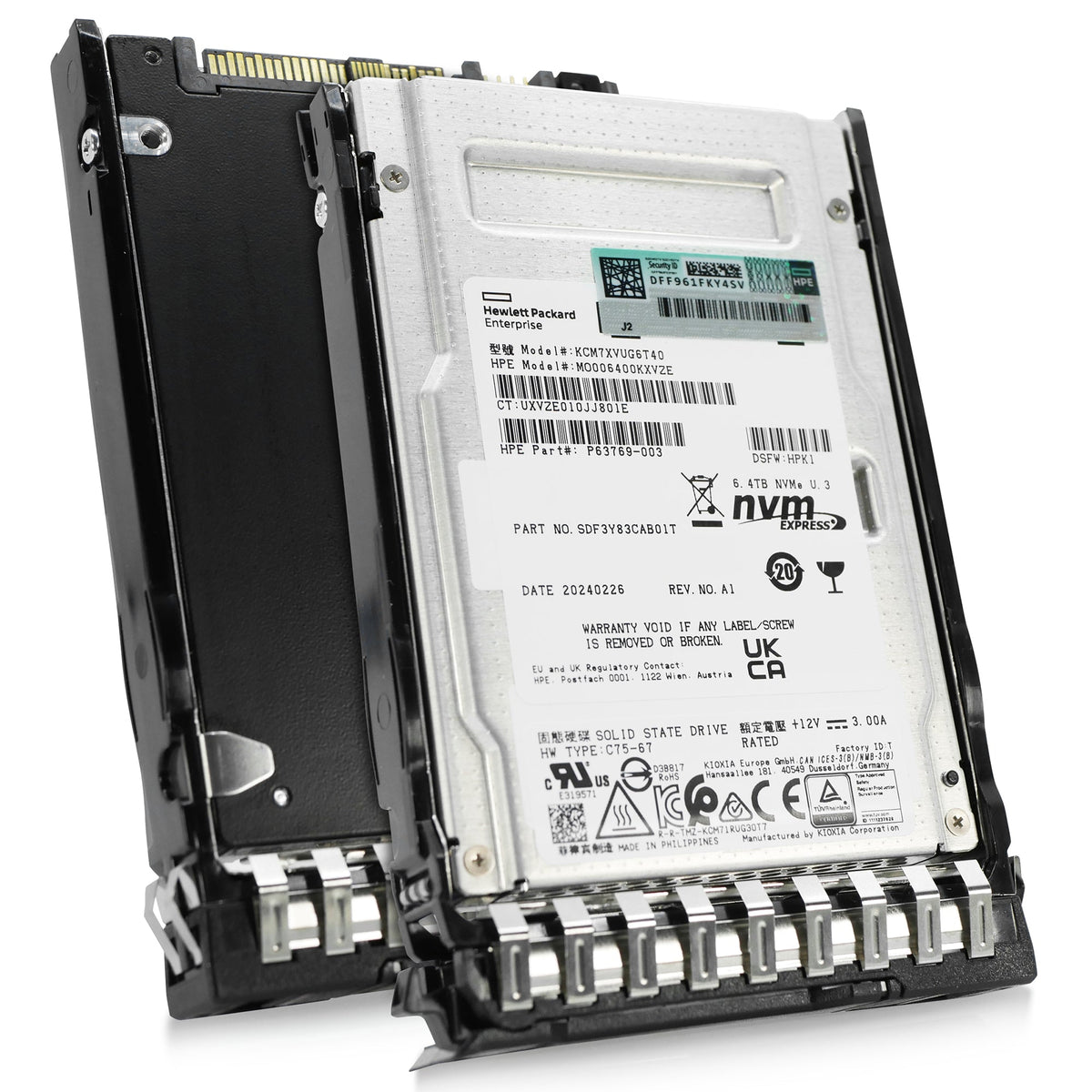 HPE Generation 10+ MO006400KXVZE 6.4TB PCIe Gen 5.0 x4 2.5" SSD ...
