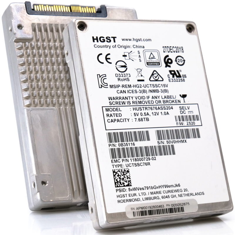 HGST Ultrastar SS300 HUSTR7676ASS204 7.68TB SAS 2.5" Recertified SSD ...