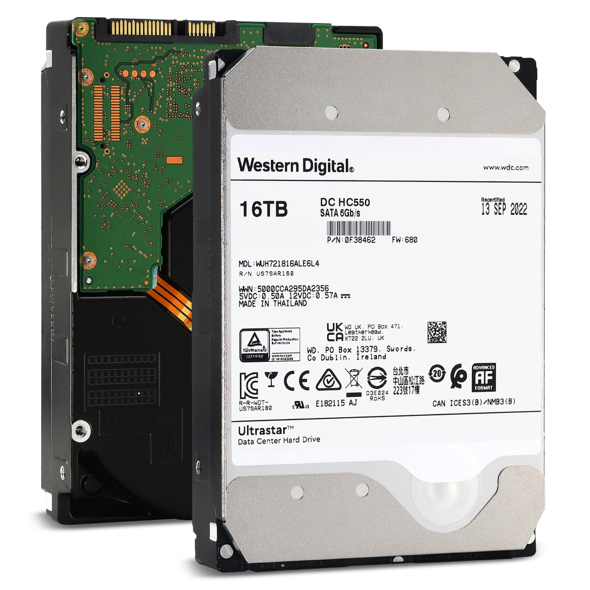 WD Ultrastar DC HC550 WUH721816ALE6L4 0F38462 16TB SATA 3.5 HDD ...