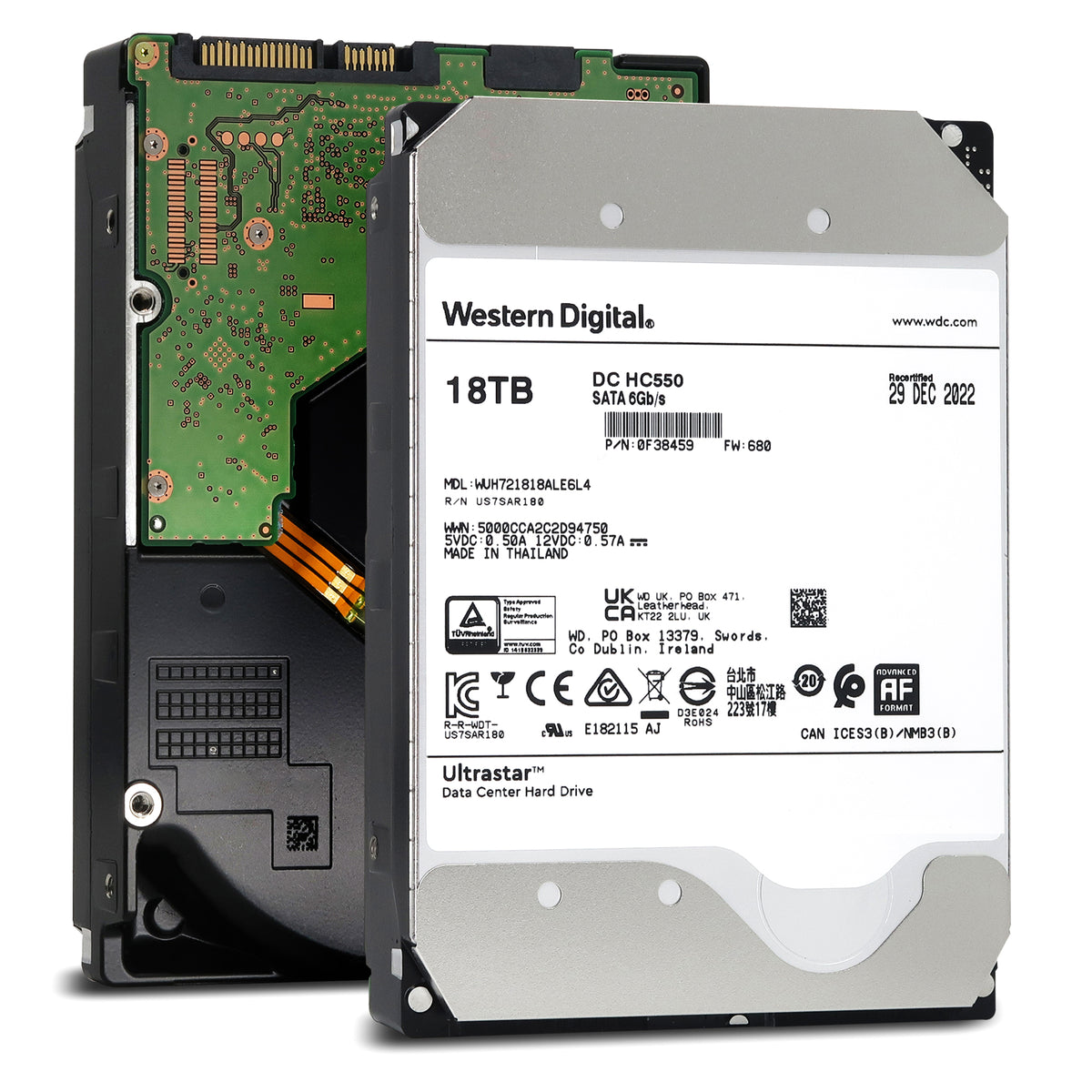 WD Ultrastar DC HC550 WUH721818ALE6L4 0F38459 18TB SATA 3.5 HDD ...